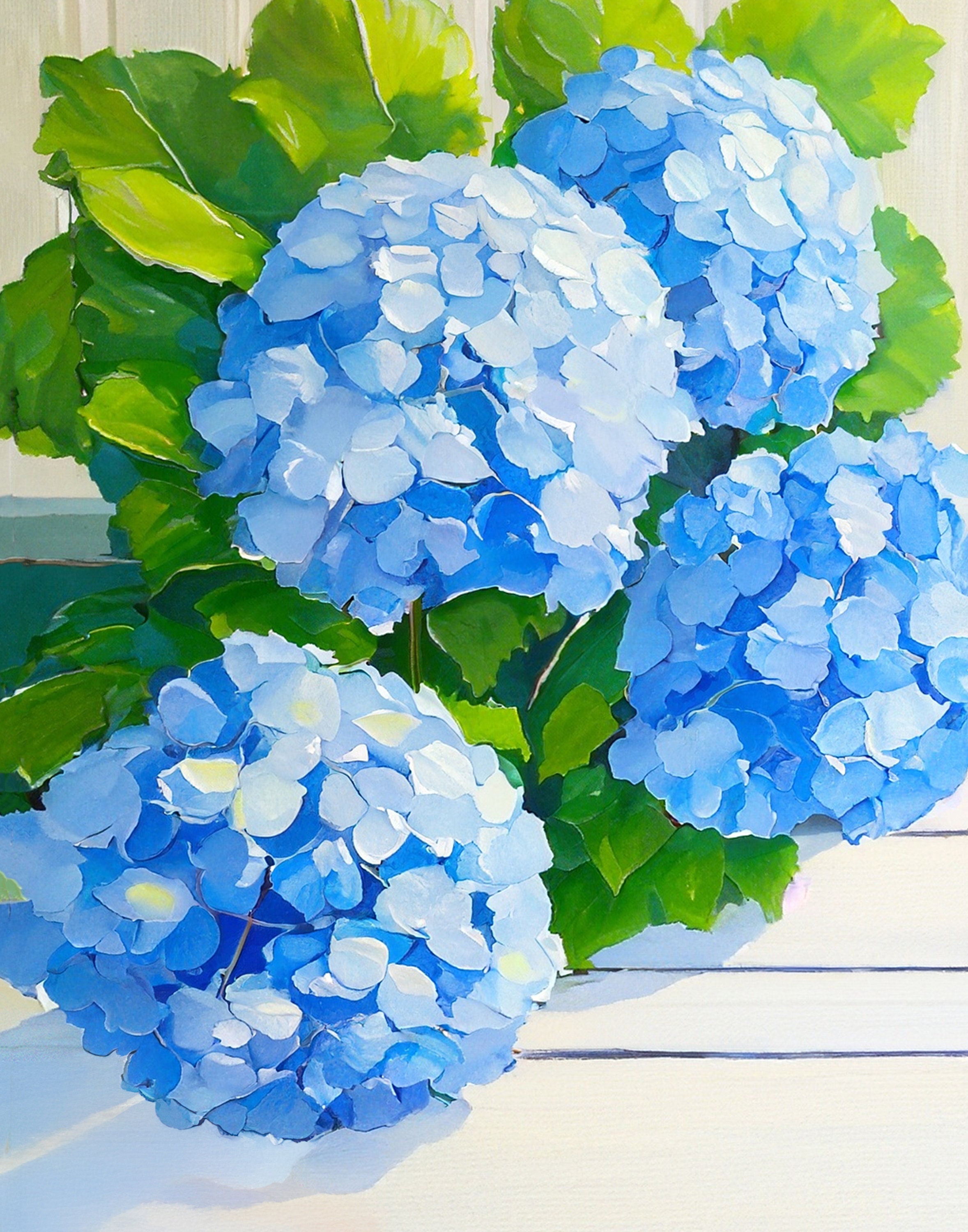 Blue Hydrangea Downloadable Print Blue Hydrangea Impressionism Art ...