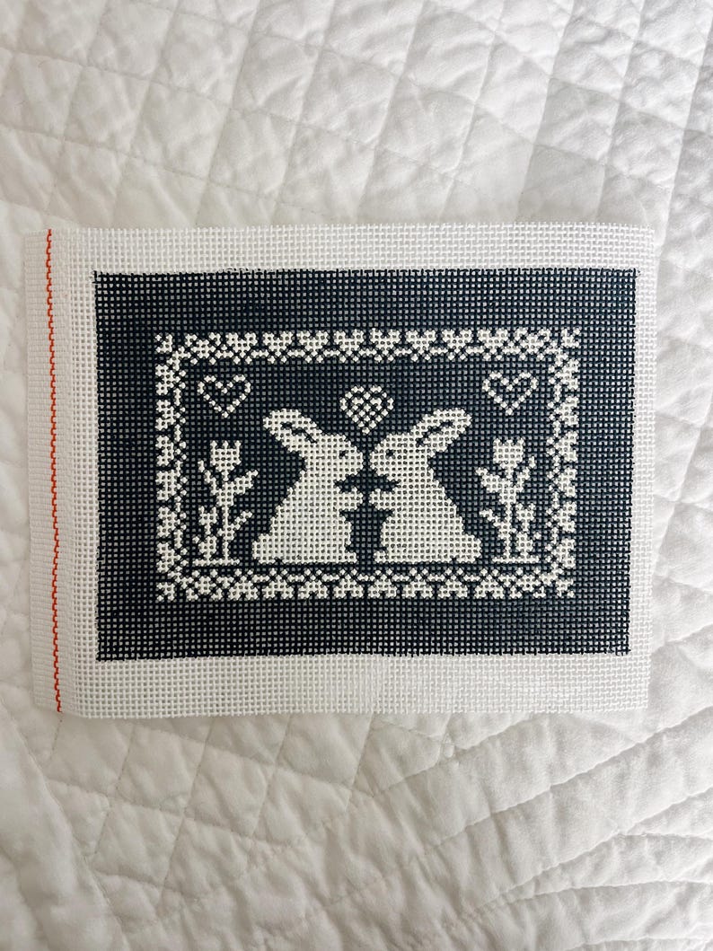 Rabbit Garden Scene Needlepoint Canvas - Etsy