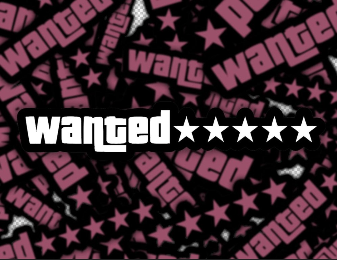 Holographic Wanted Sticker | 5 Star Sticker | Car Decal | Car Sticker ...