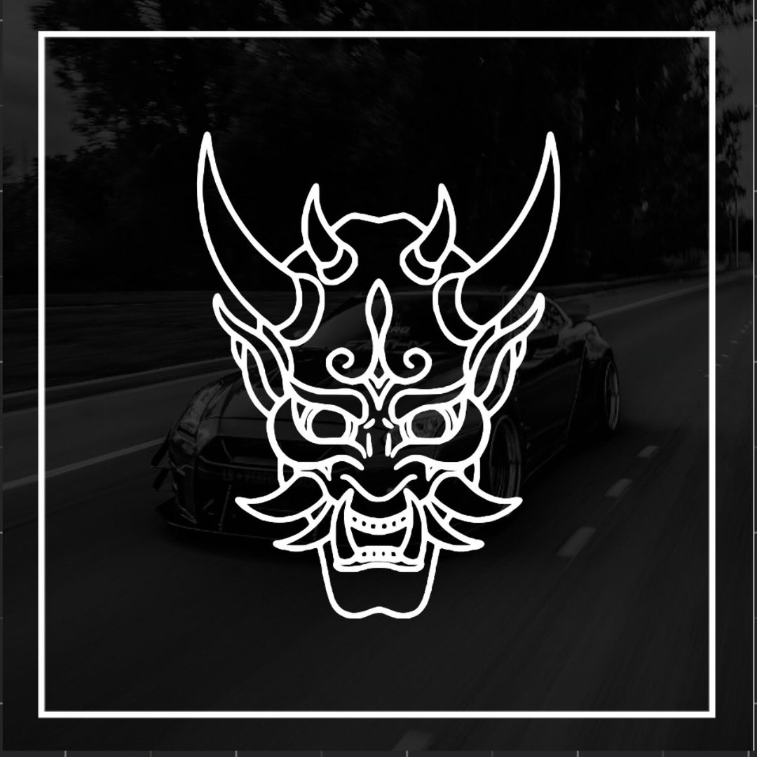 Oni Mask Decal Vinyl Decal Sticker JDM Car Decal Vinyl Car Decal Oni ...