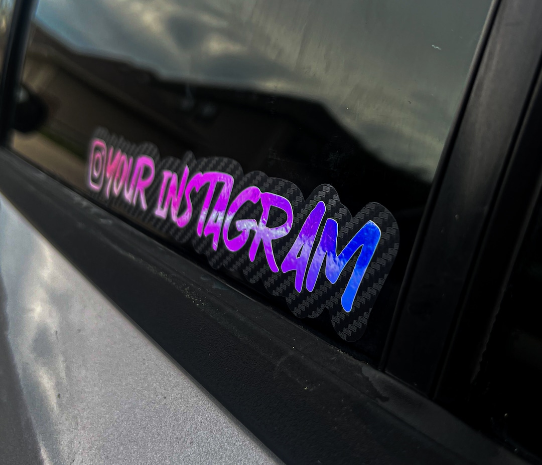 Carbon Fiber Custom Instagram Sticker | Waterproof Holographic ...