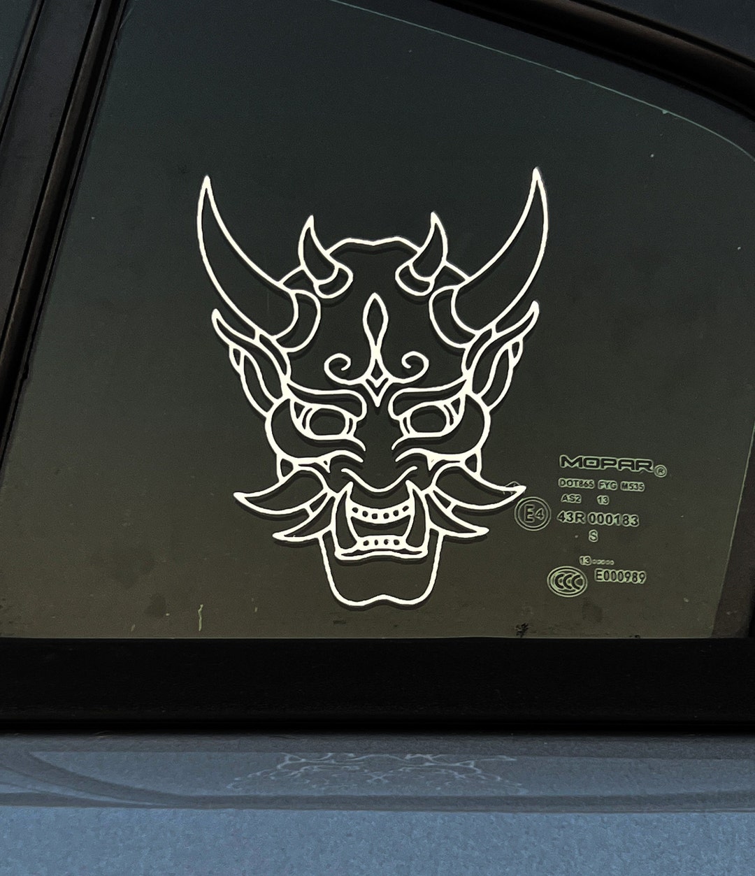 Oni Mask Car Sticker Oni Mask Decal Vinyl Decal Sticker JDM Car Decal ...