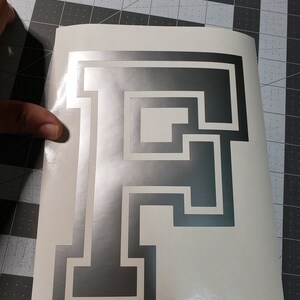 Varsity College Letter F Sticker, Vinyl Car Sticker, Truck Sticker, Car ...