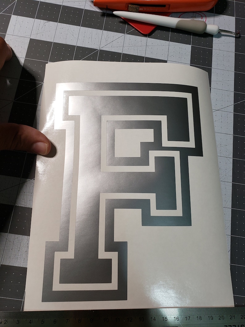 Varsity College Letter F Sticker Vinyl Car Sticker Truck - Etsy