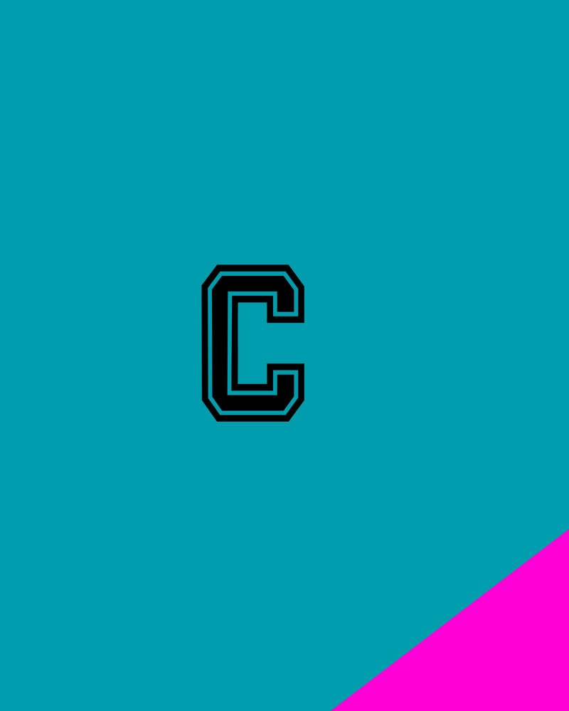 Varsity College Letter C Sticker, Vinyl Car Sticker, Truck Sticker, Car ...