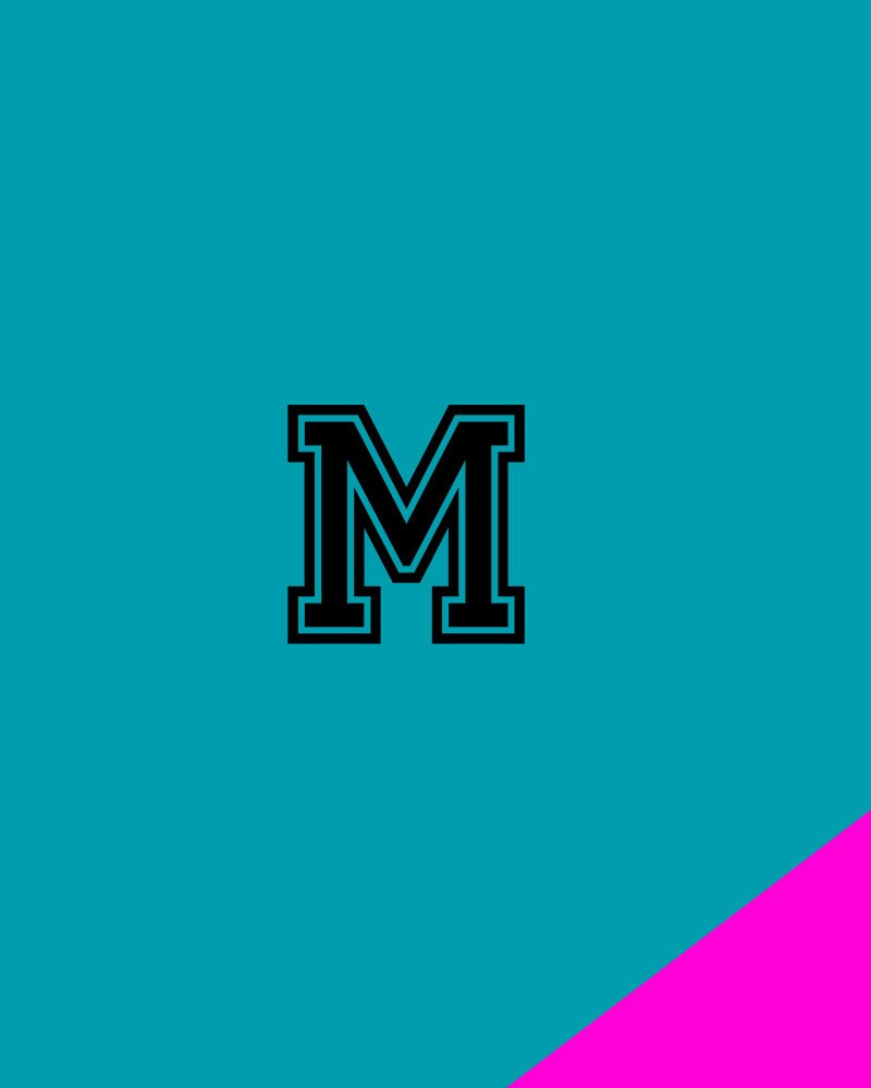 Varsity College Letter M Sticker, Vinyl Car Sticker, Truck Sticker, Car ...