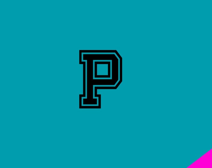 Varsity Letter P Decal Sticker Vinyl Window Laptop College Athletic ...