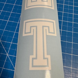 Varsity College Letter T Sticker, Vinyl Car Sticker, Truck Sticker, Car ...
