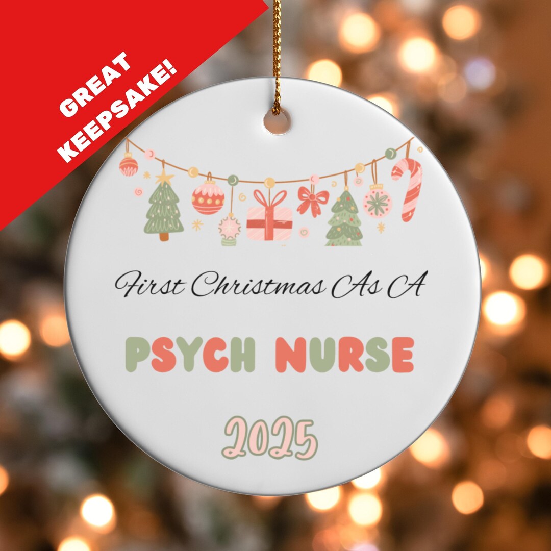 First Year as a Psych Nurse Christmas Ornament for PMHNP Graduation ...