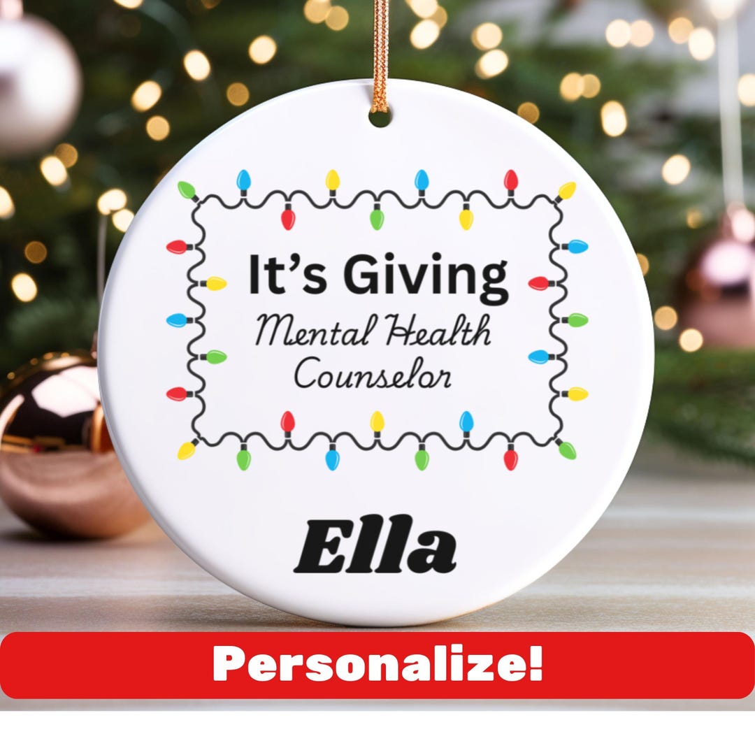 Personalized Mental Health Counselor Ornament Therapist Christmas Gift ...
