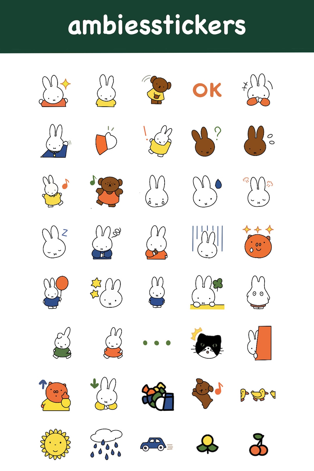 MIFFY Sticker Pack - Etsy