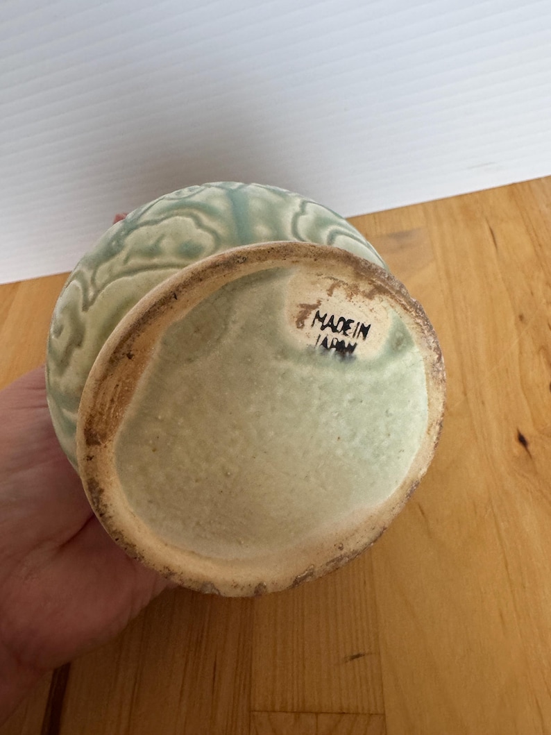 VINTAGE Japan Art Deco Pottery Ceramic Pastel Drip Glaze 2 Handled 6 ...