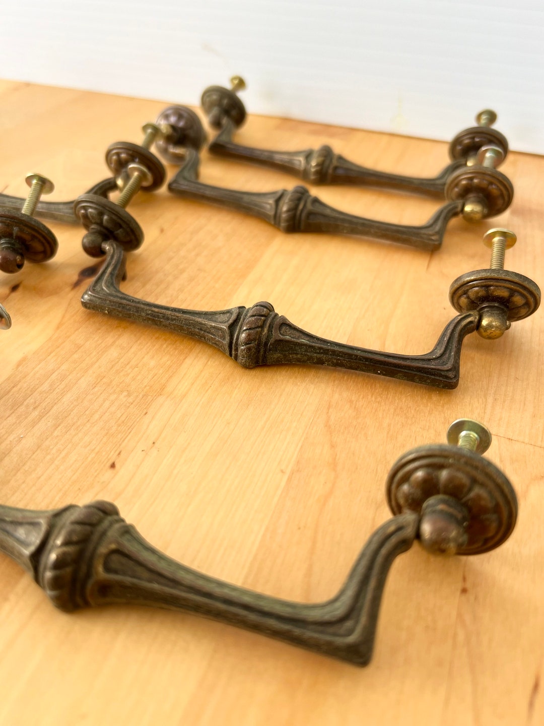 Set of ELEVEN Brass/bronze Drawers Pulls - Etsy