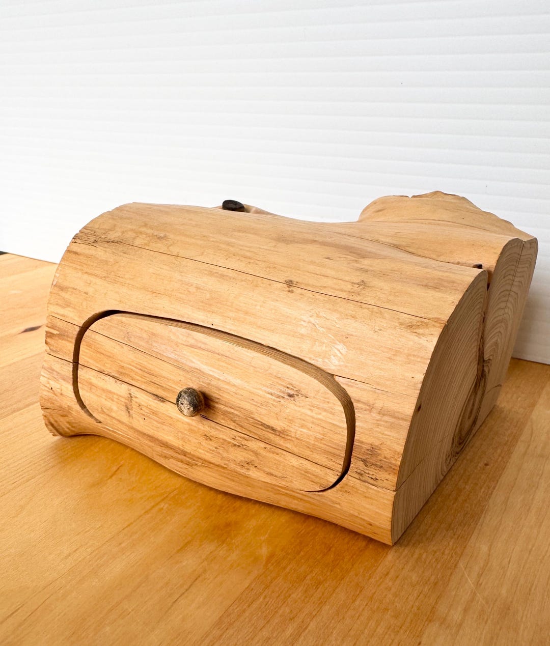 Vintage Handcrafted Wooden Log Jewelry, Keepsake Box - Etsy