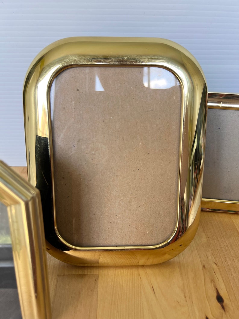 Set of 3 Mismatched Vintage Brass Picture Frames - Etsy