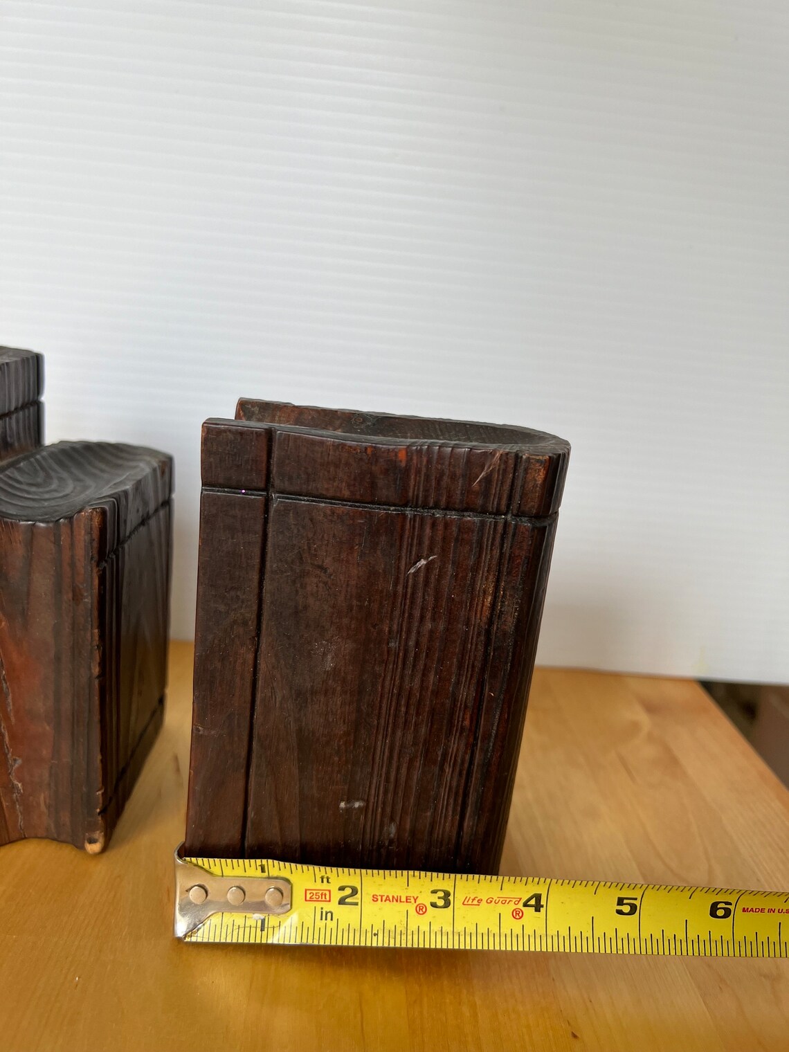 Vintage Book Carved Wood Bookends - Etsy