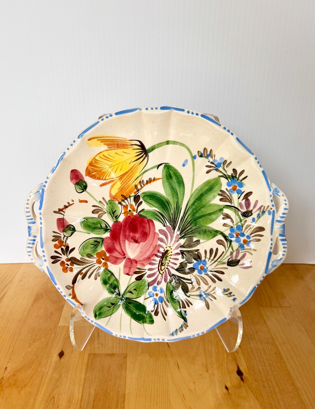 Italian Renaissance Floral Plate Vintage Italian Majolica Hand-painted ...