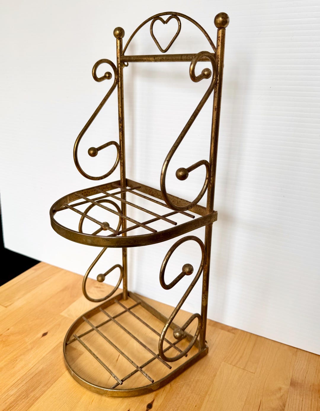 Vintage Goldtone Metal Scroll Rack, Shelf - Etsy
