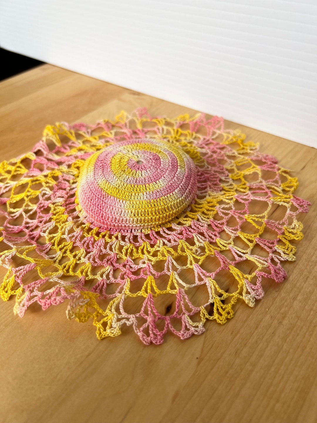 Vintage Crocheted Pin Cushion Doily - Etsy