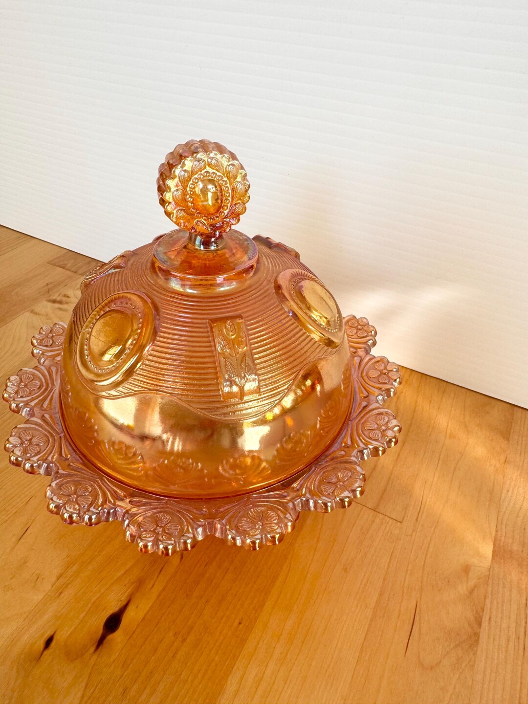Imperial Marigold Carnival Glass Covered Butter Dish - Etsy