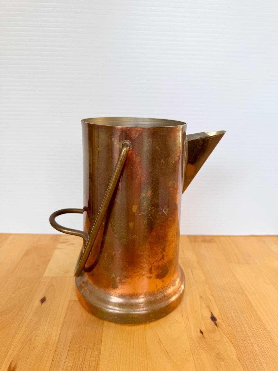 Vintage Copper Milk Pitcher Brass Handles Copper Beverage Can, Utensil ...