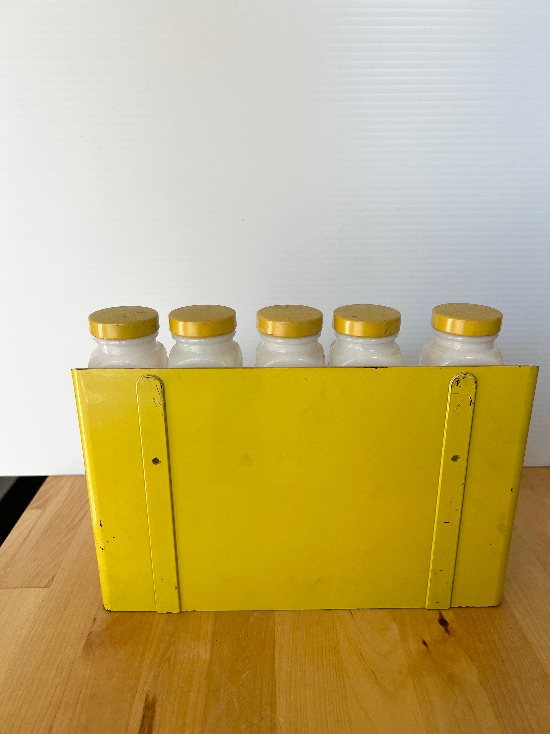 Vintage Griffith Milk Glass Spice Rack With Ten Jars - Etsy