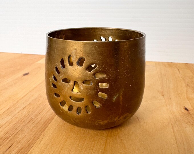 Vintage Solid Brass SUN Tea Light Candle Holders Votive Holder - Etsy