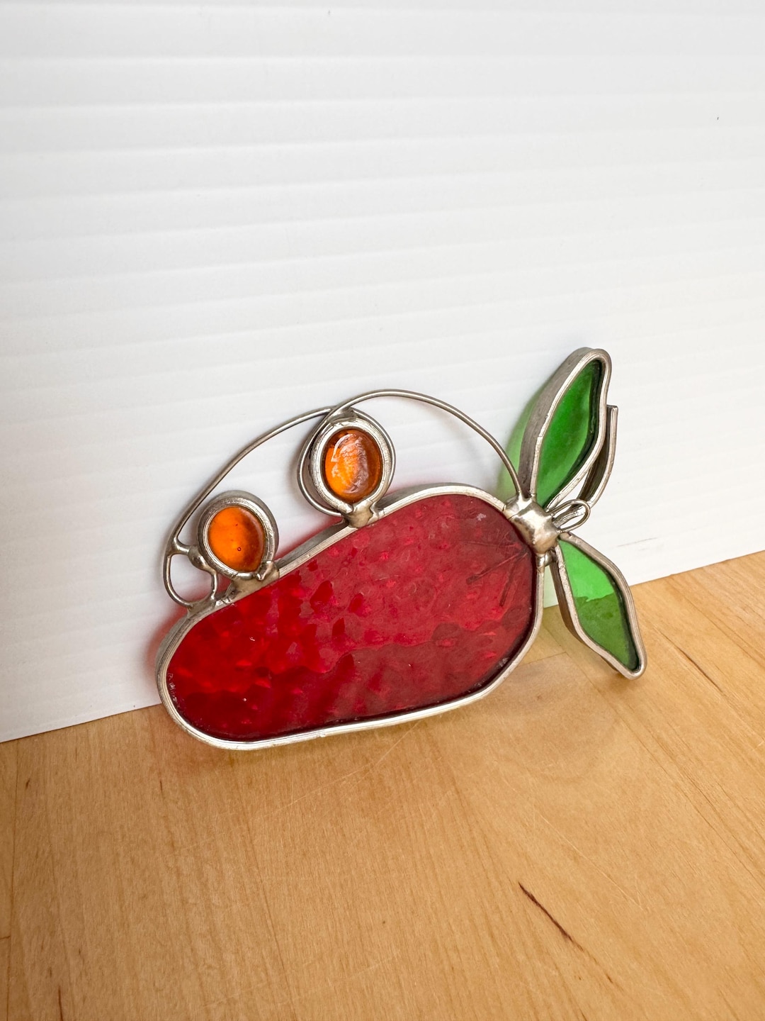 Vintage Strawberry Stained Glass Sun Catcher - Etsy