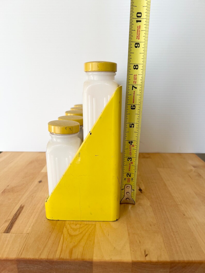 Vintage Griffith Milk Glass Spice Rack With Ten Jars - Etsy