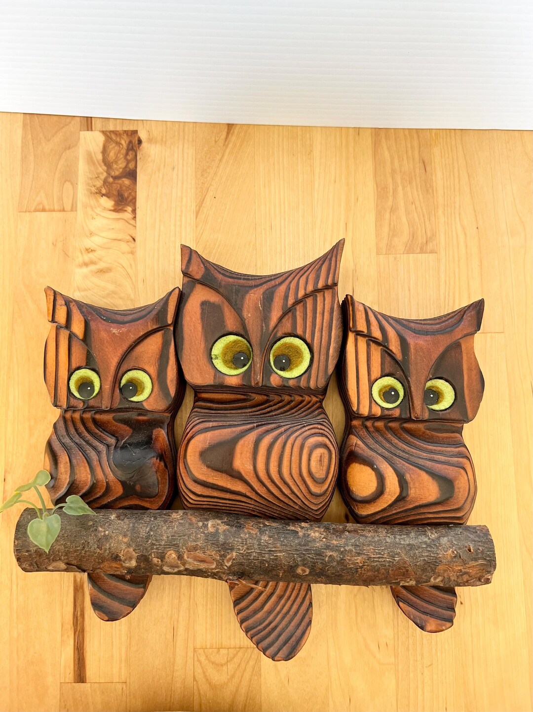 Vintage (witco Style) Owl Wood Carved Wall Art - Etsy
