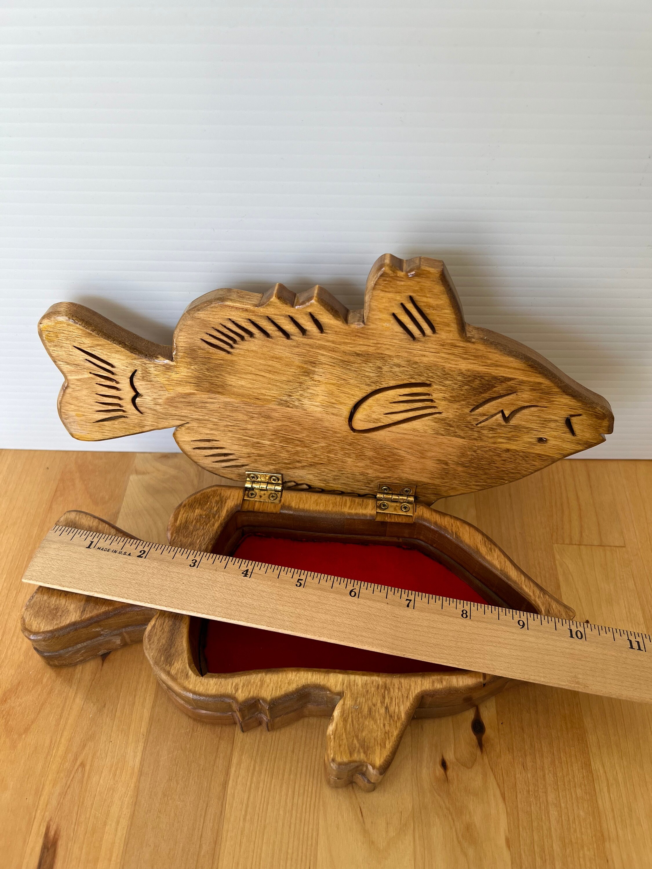 Vintage Handmade Fish Wooden Box - Etsy