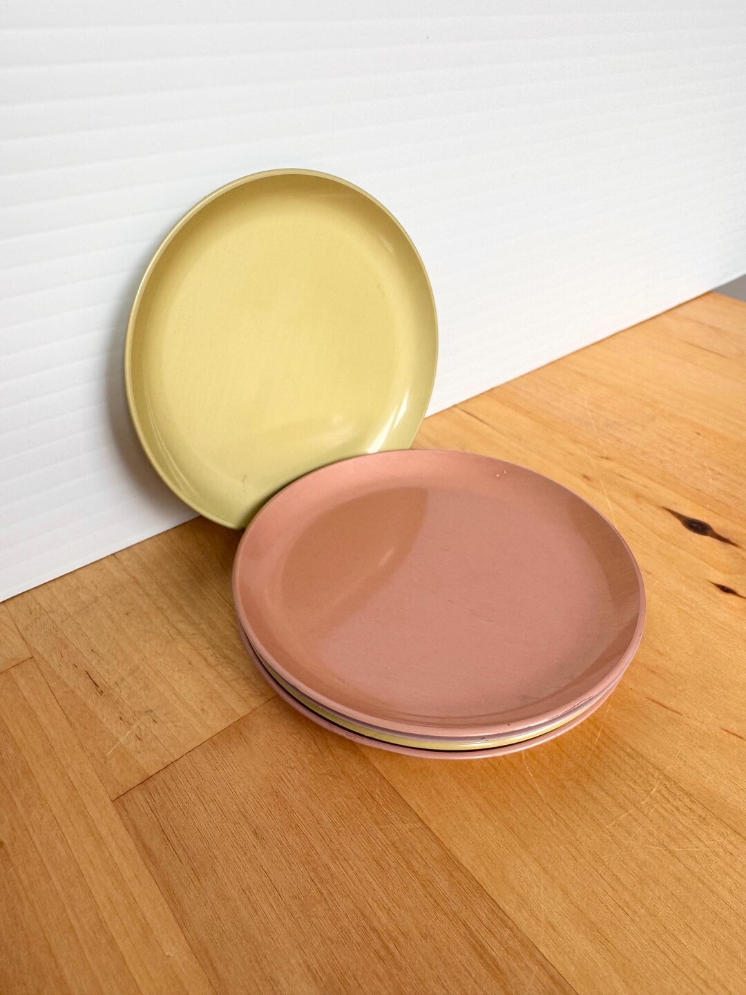 Vintage Enamel Metal Coasters Set of 5 - Etsy