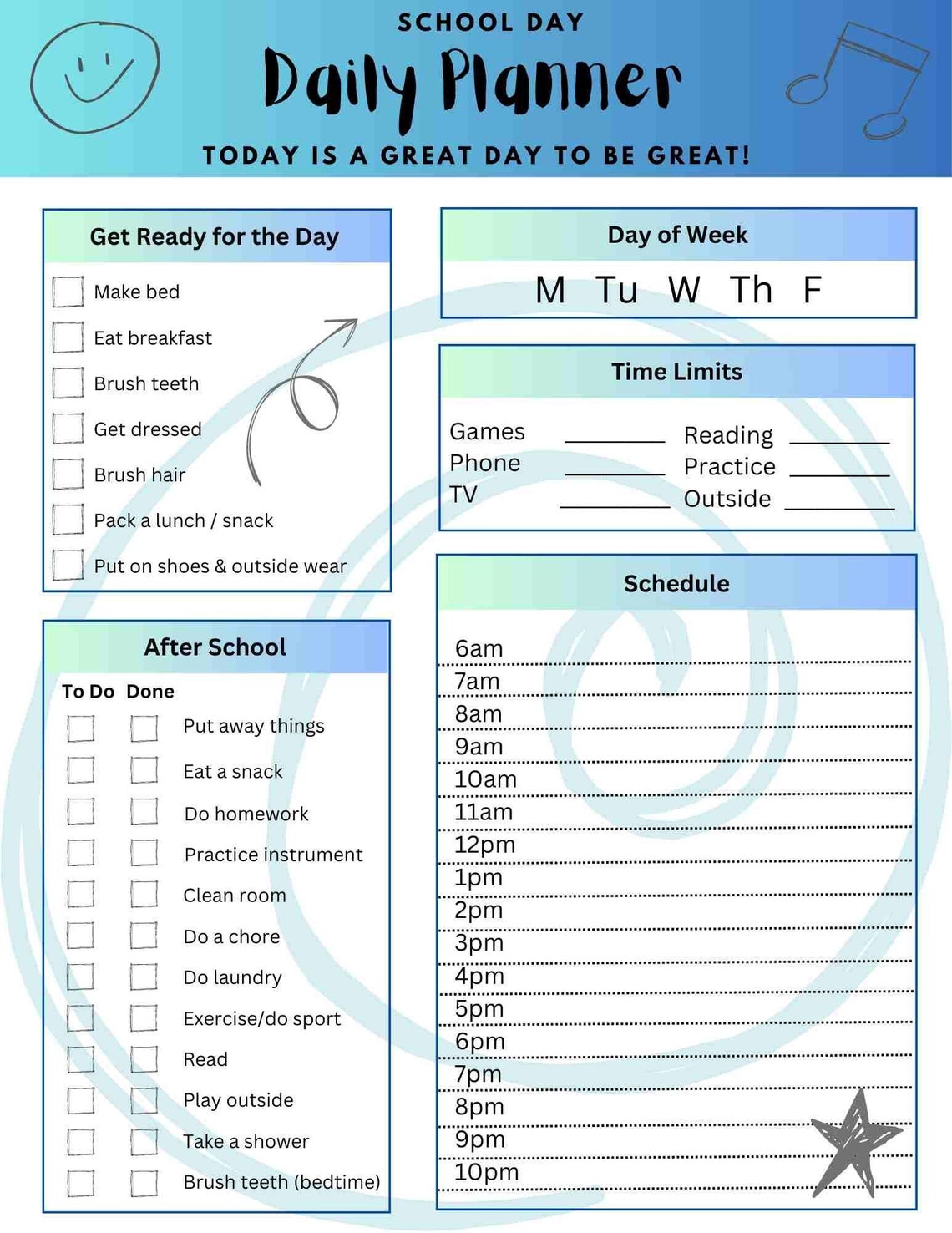 Kids Daily Planner to Help With ADHD and Completing Tasks - Etsy