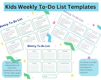 Weekly Planner for Kids, Printable Planner for Kids, Print at Home ...