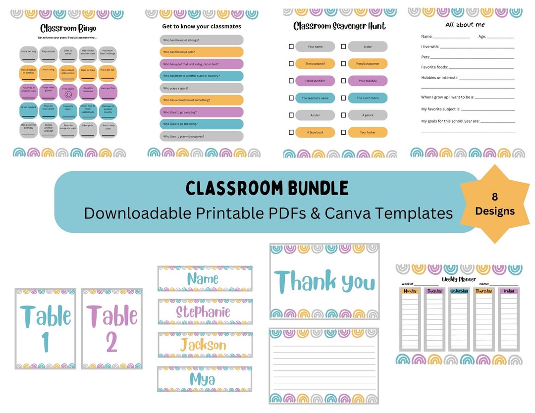 Back to School Classroom Printables and Templates for Teachers - Etsy
