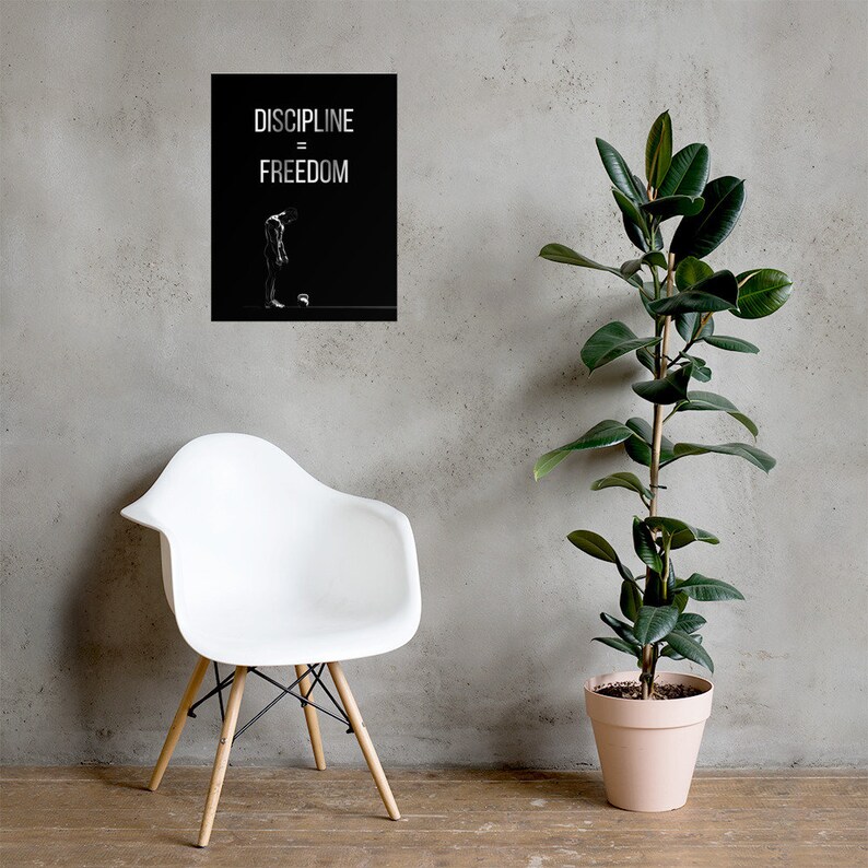 Discipline = Freedom - Minimalistic Motivational Art - Etsy