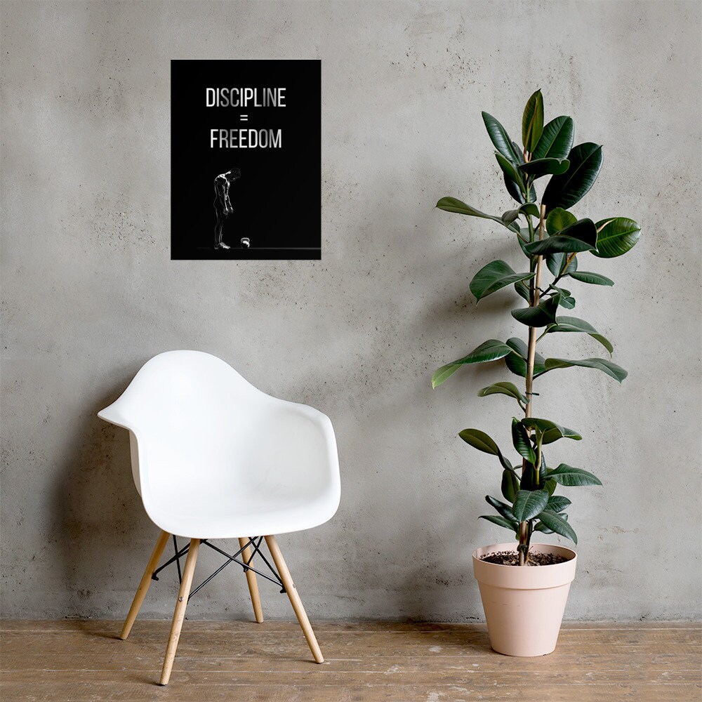 Discipline = Freedom - Minimalistic Motivational Art - Etsy