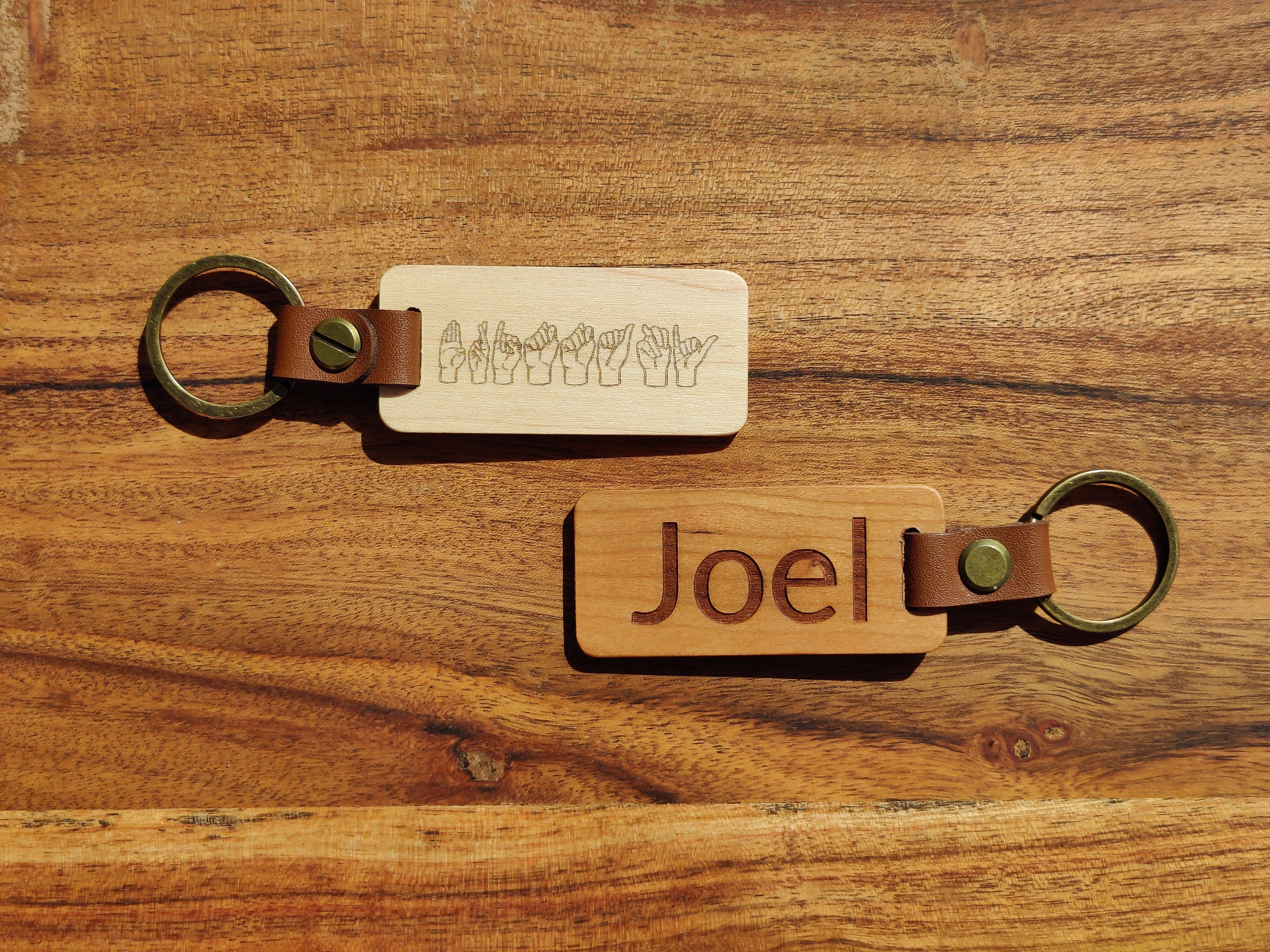 Wooden ASL Custom Name Keychains, Bookmarks, Magnets, Stickers | Laser ...