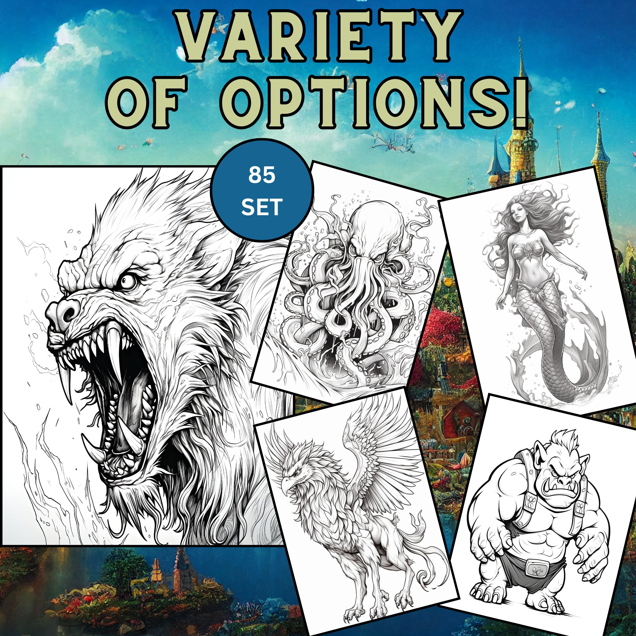 Mythical Creature Coloring Pages, Grayscale Coloring Pages, Printables ...