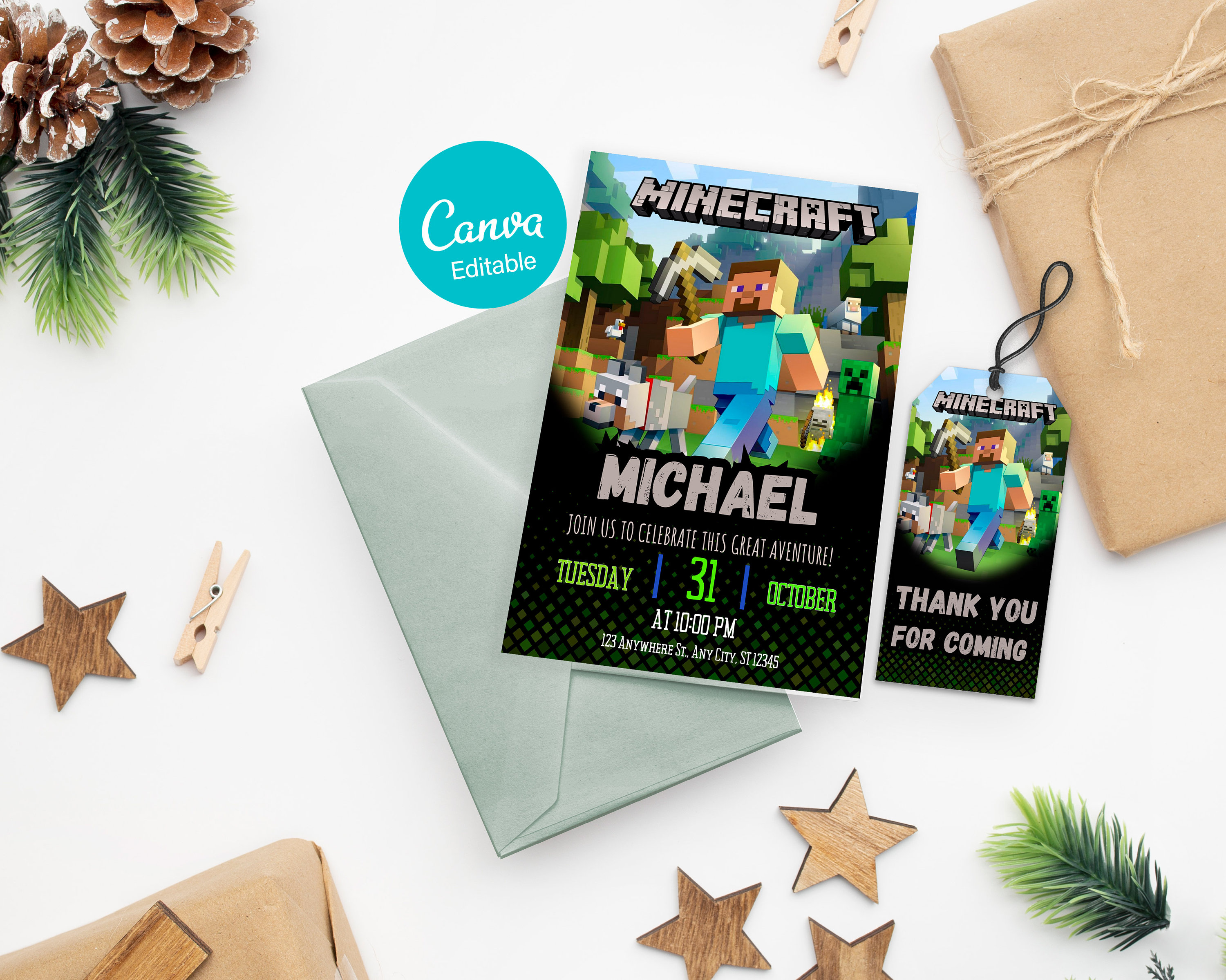 Invitación de cumpleaños de Minecraft / Invitación a fiesta de - Etsy ...