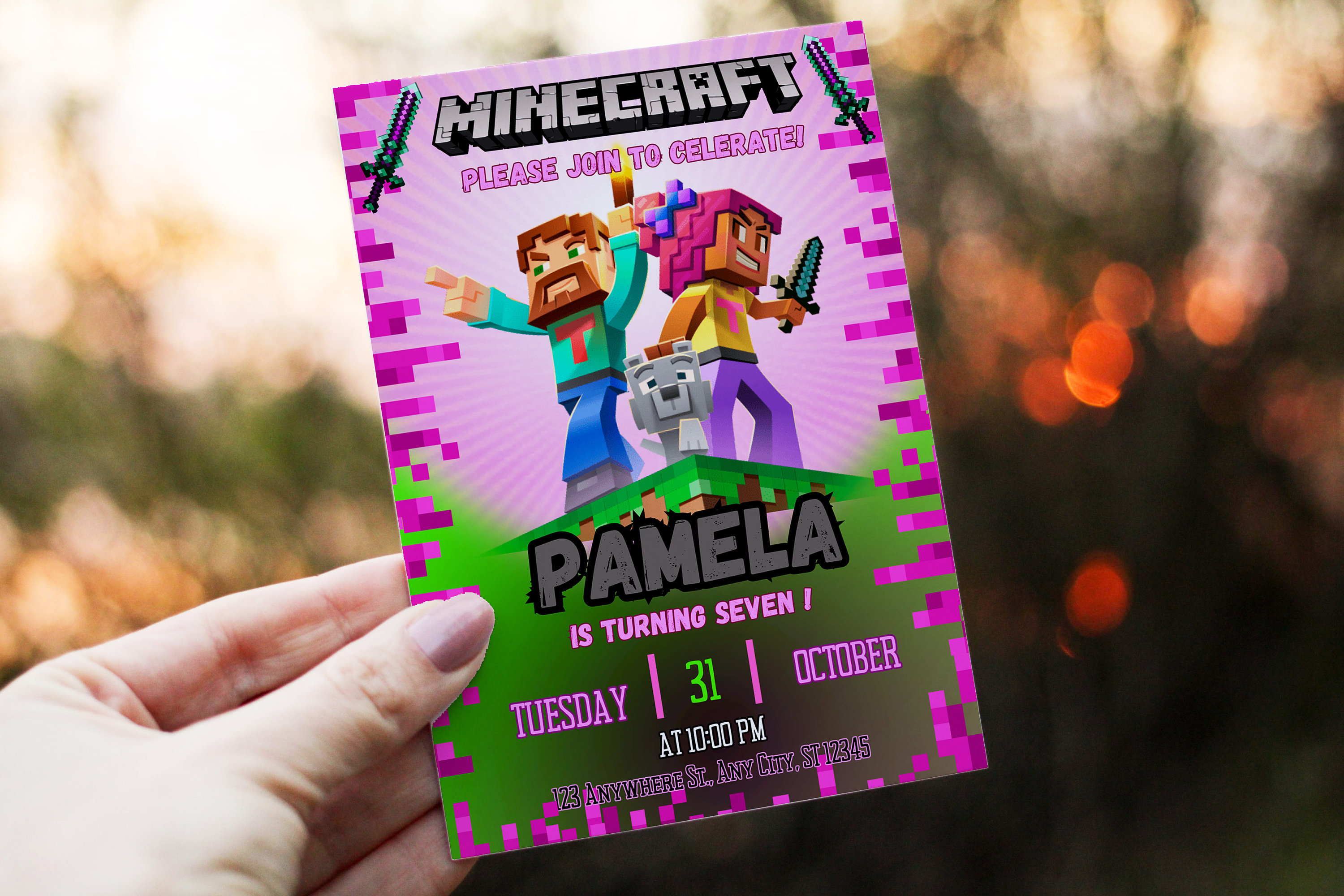 Invitación de cumpleaños de Minecraft / Invitación a fiesta de - Etsy ...