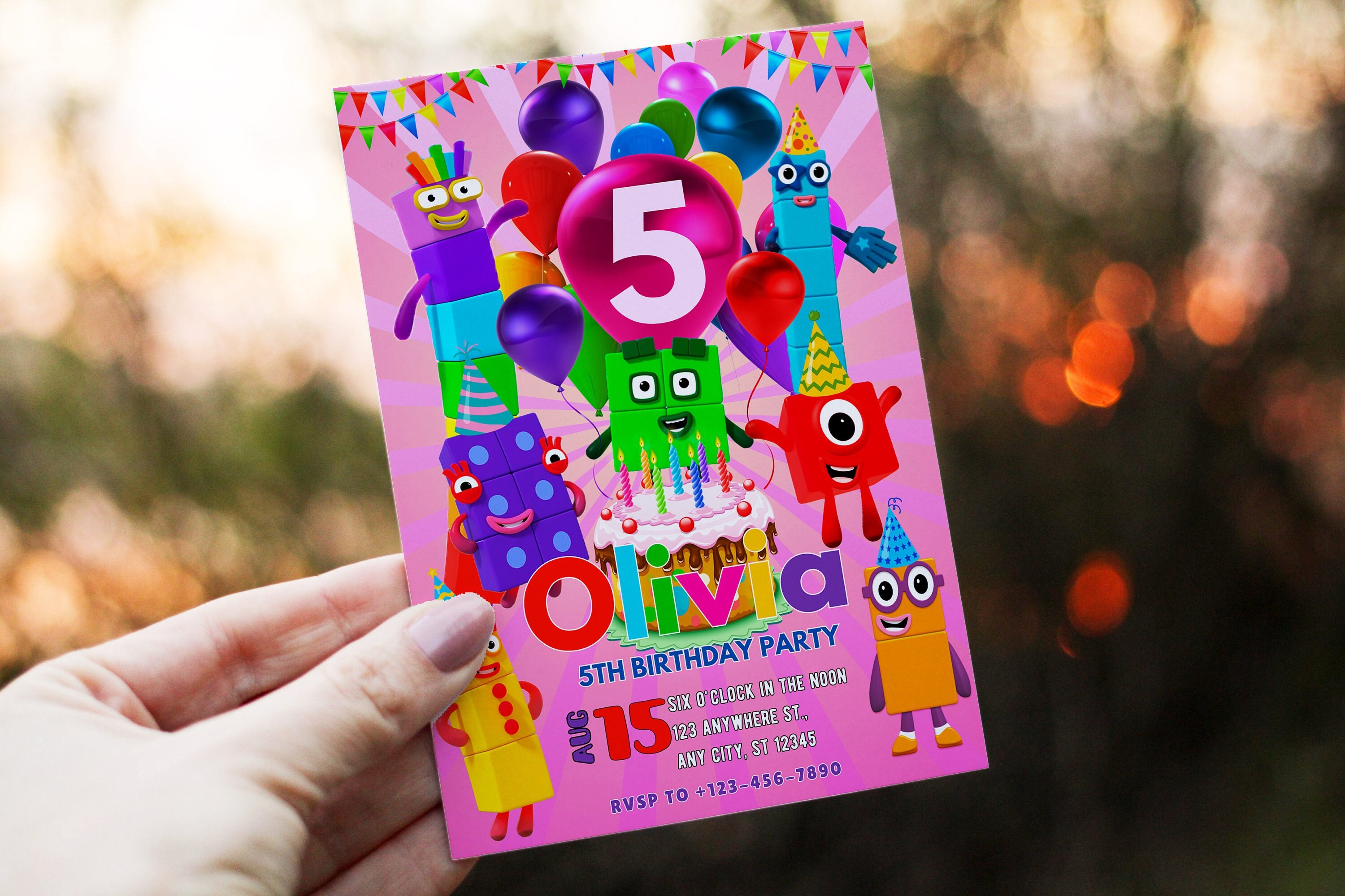 Numberblocks Birthday Invitation Numberblocks Birthday Party Invite ...