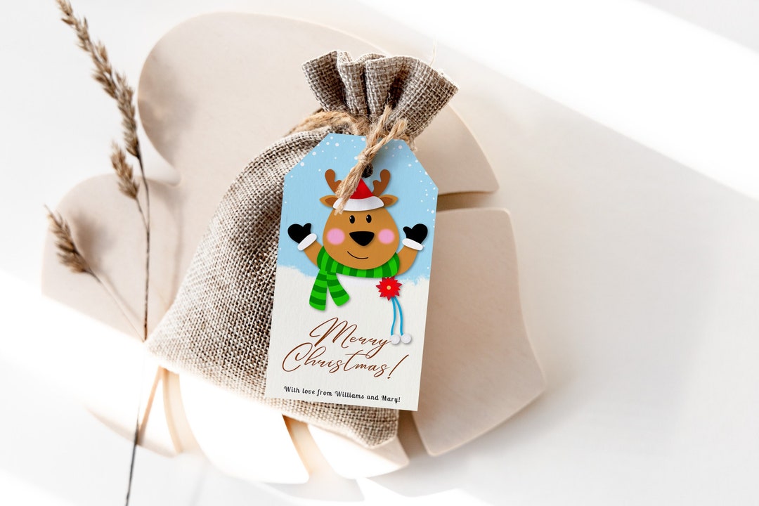 Christmas Reindeer Gift Tag Christmas Decorative Reindeer - Etsy
