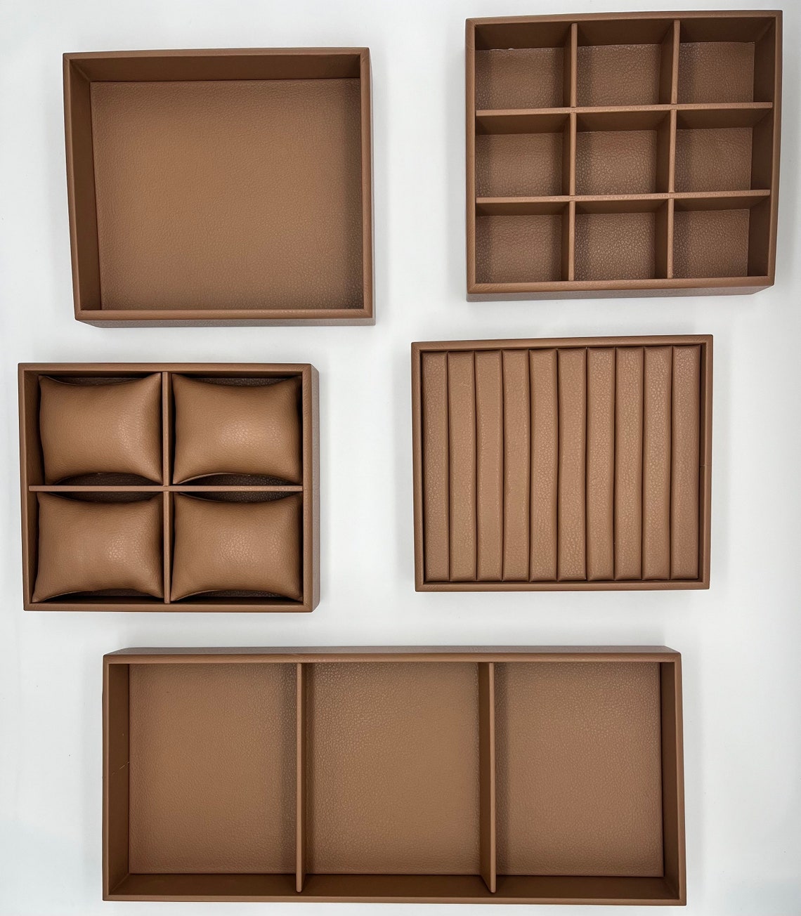 Fancy Butler Leather Tray With Dividers - Etsy