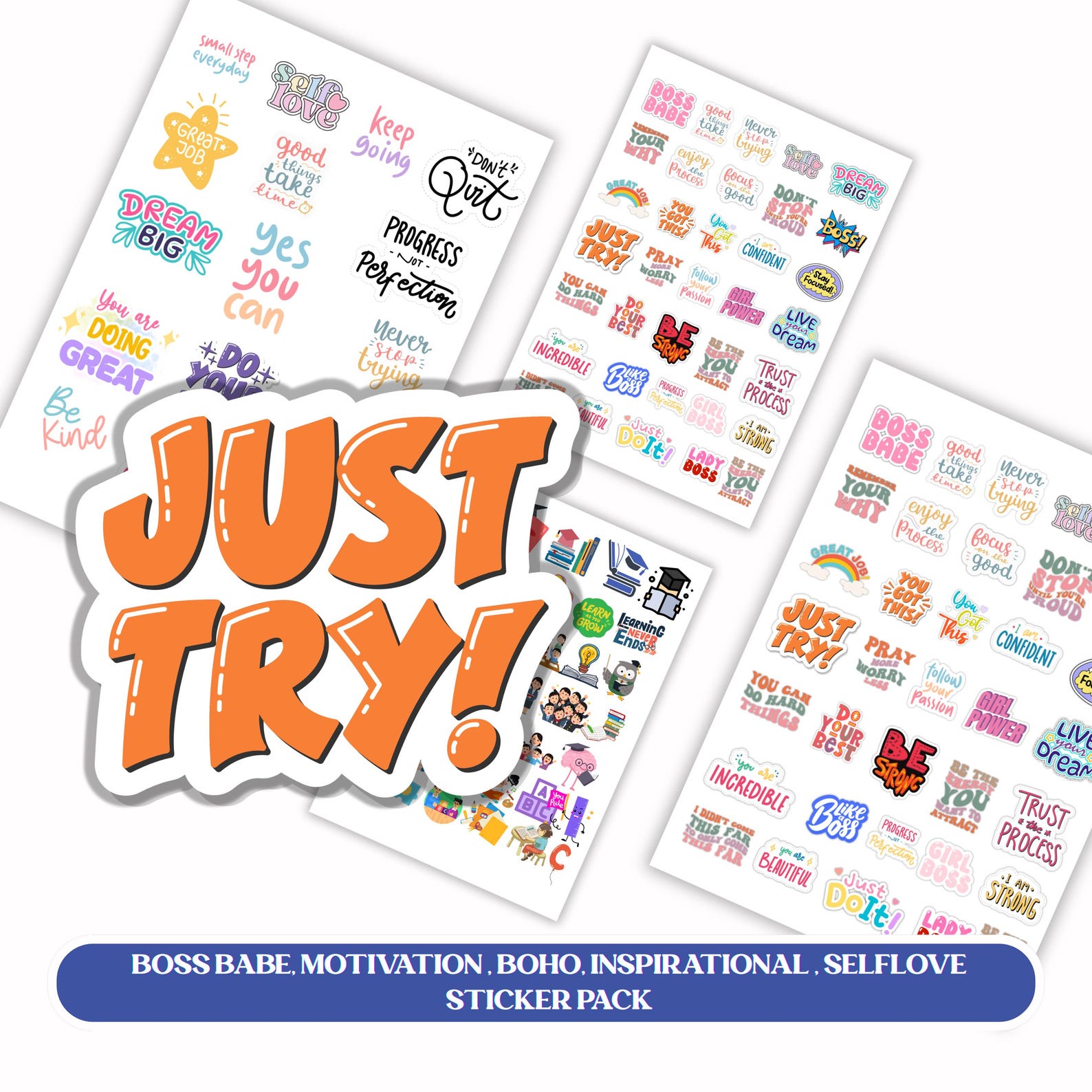 Aesthetic Printable Stickers Bundle| Digital Sticker Set for Planners ...