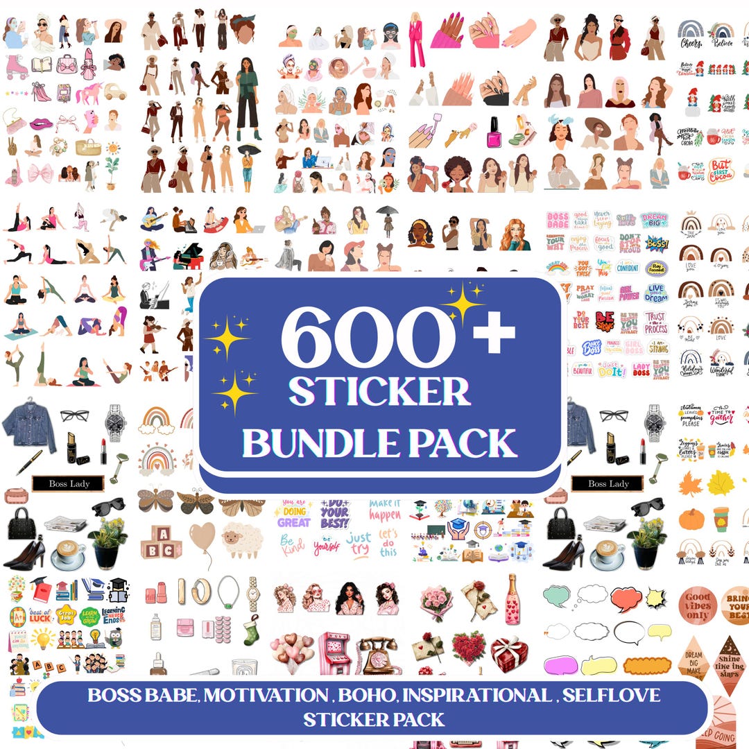Aesthetic Printable Stickers Bundle| Digital Sticker Set for Planners ...