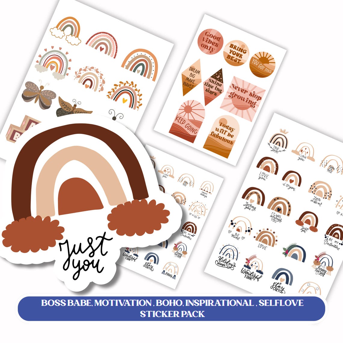 Aesthetic Printable Stickers Bundle| Digital Sticker Set for Planners ...