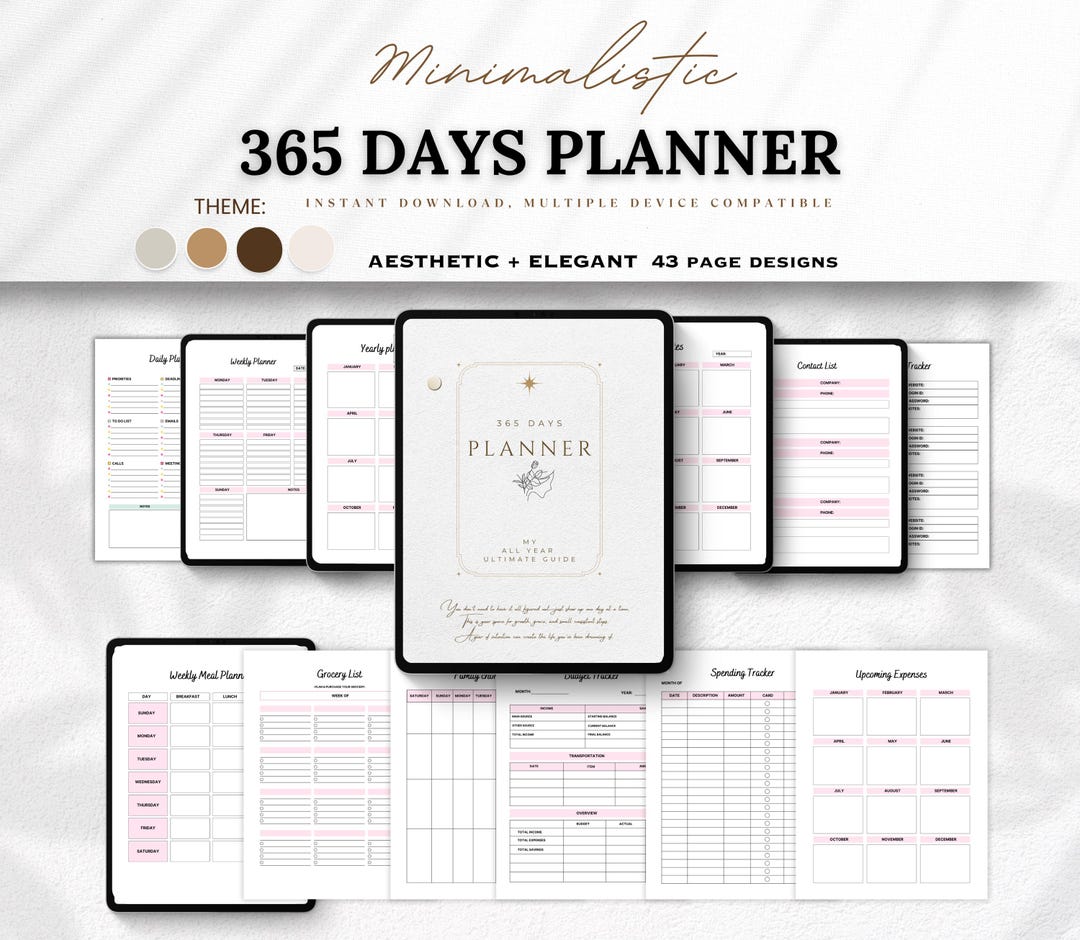 365 Days Planner | Daily Planner for Yearly Goals & Organization ...