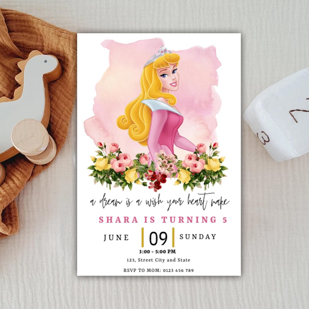 Editable Princess Party Card Template | Fairytale Birthday Invitation ...