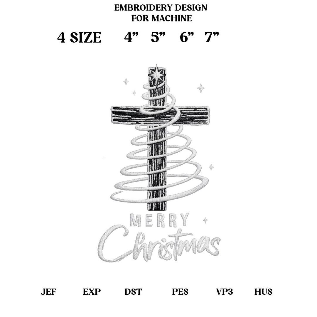 Jesus Christmas Tree Embroidery Design, Christian Christmas Embroidery ...